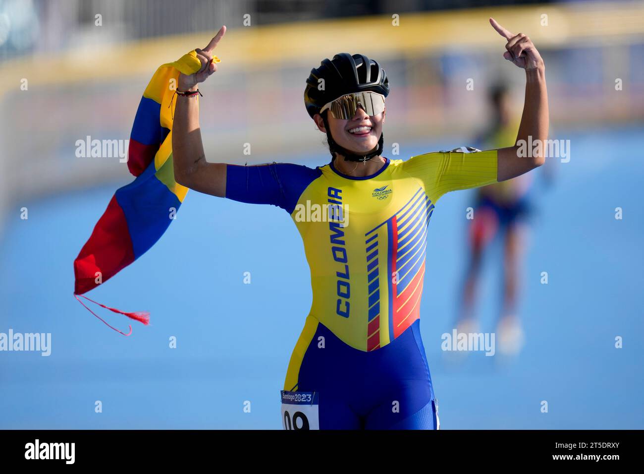 Colombia's Gabriela Rueda celebrates winning the gold medal in the ...