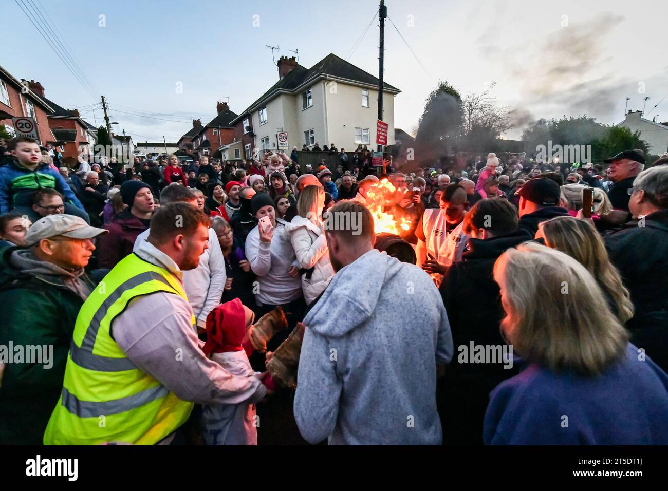 Ottery St Mary, UK. Saturday 4 November 2023. Brave children, as young ...