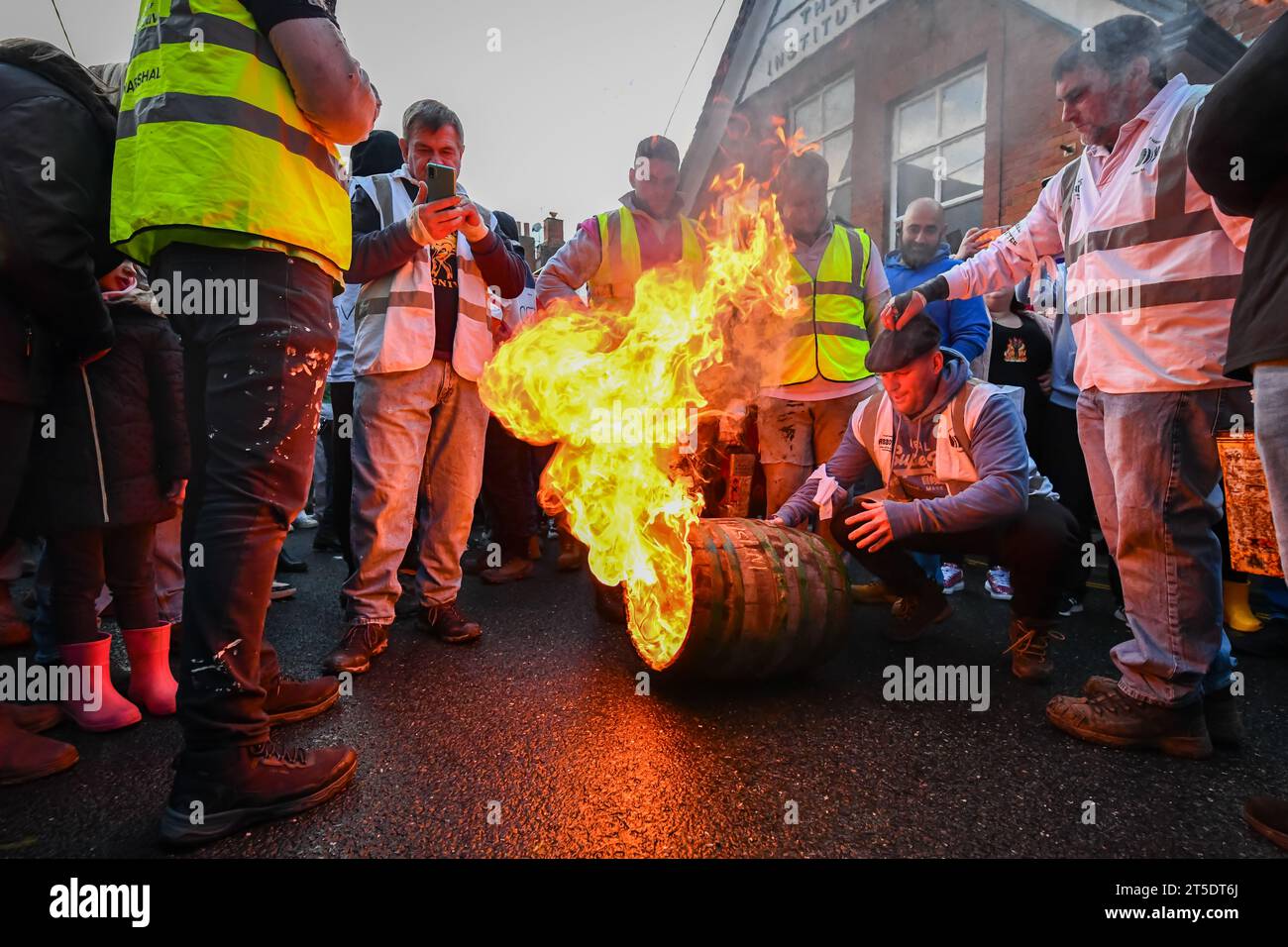 Ottery St Mary, UK. Saturday 4 November 2023. Brave children, as young ...