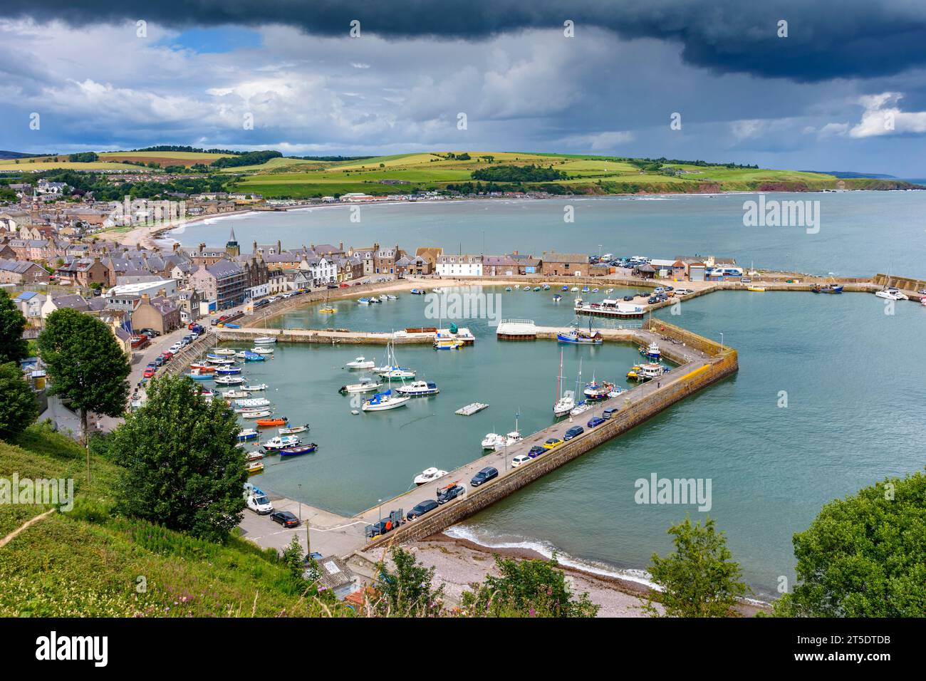 Stonehaven harbour from near the start of the path to the war memorial ...