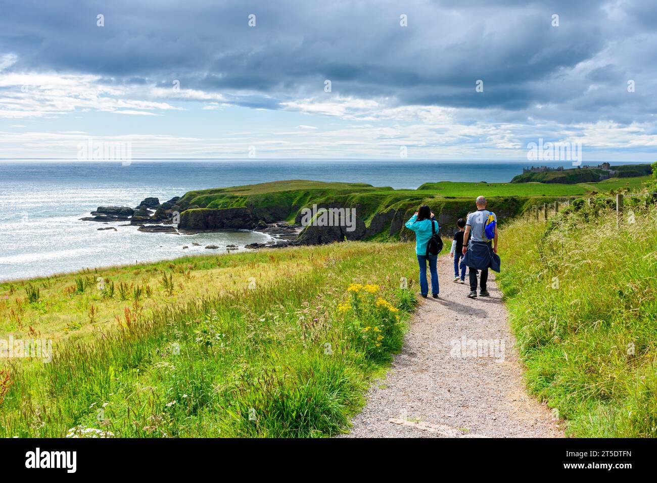 Strathlethan Bay from the coastal path to Dunnottar Castle, near ...