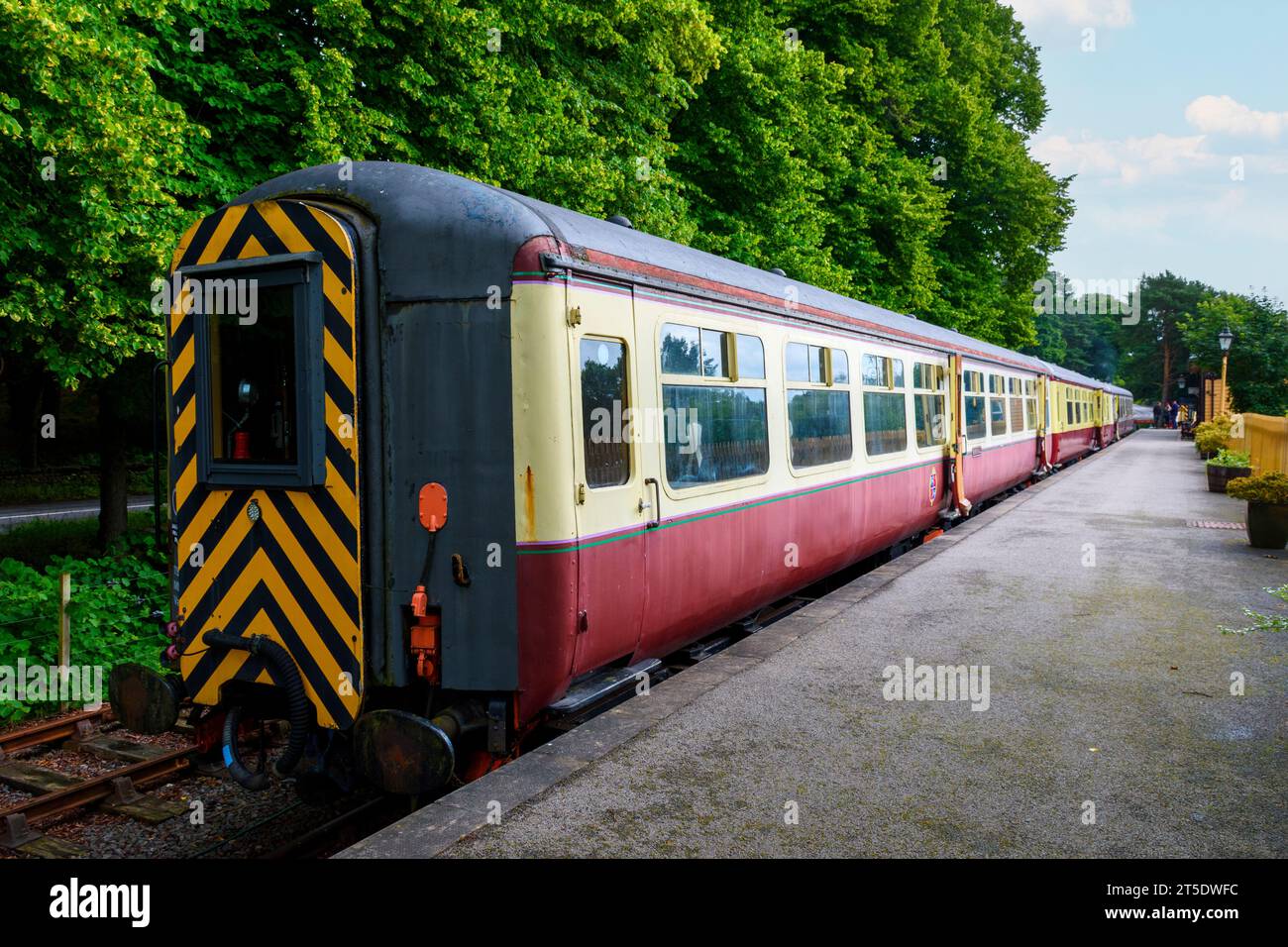 Passenger coaches at Milton of Crathes station on the Royal Deeside ...