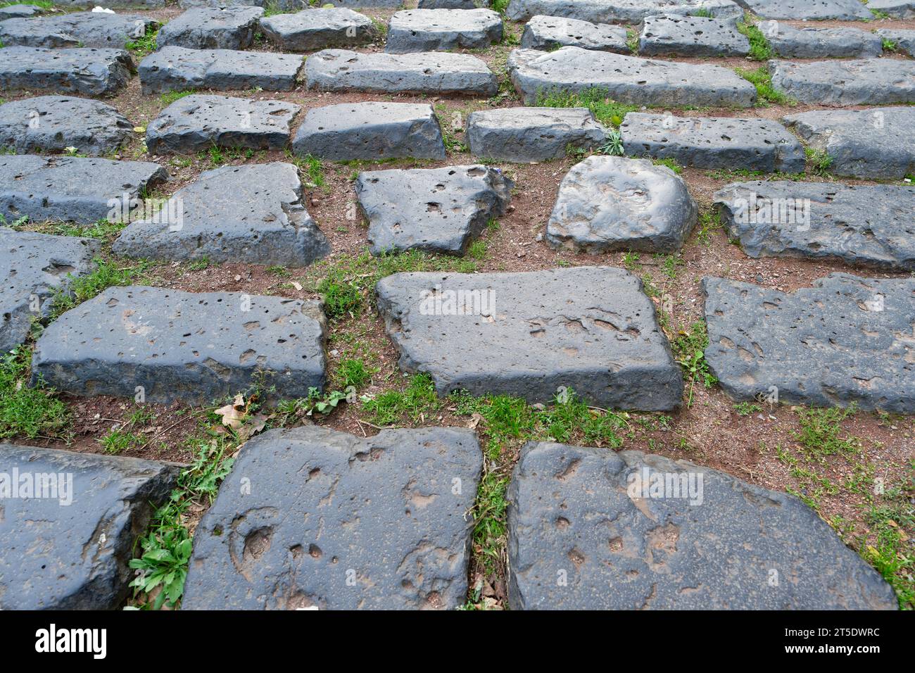 ancient roman harbour street from the 3rd or 4th century AD in the old ...