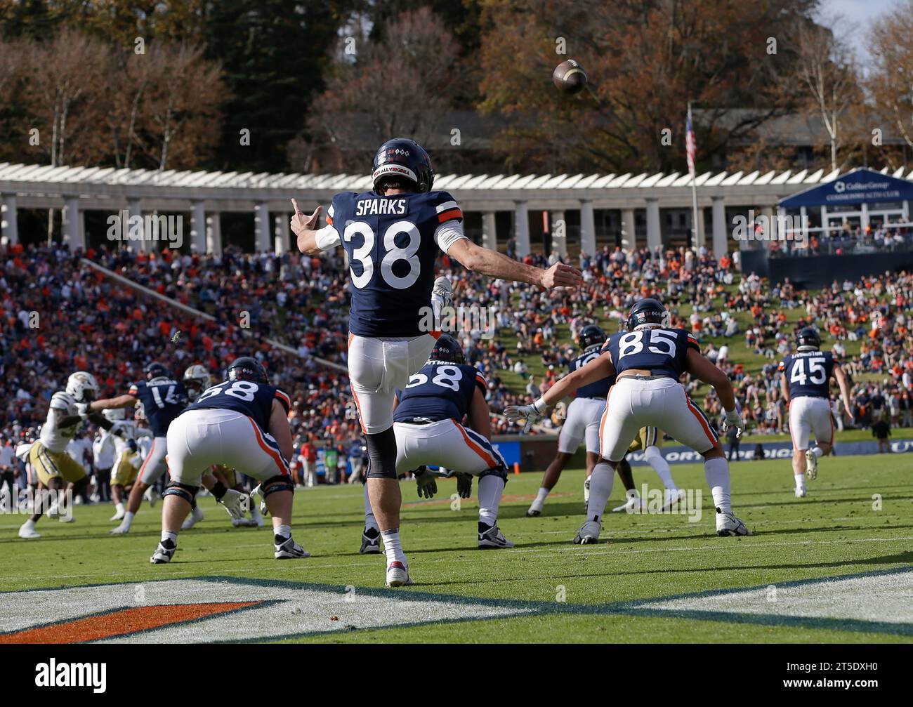 Charlottesville, Virginia, USA. 4th Nov, 2023. Virginia Cavaliers P #38 ...