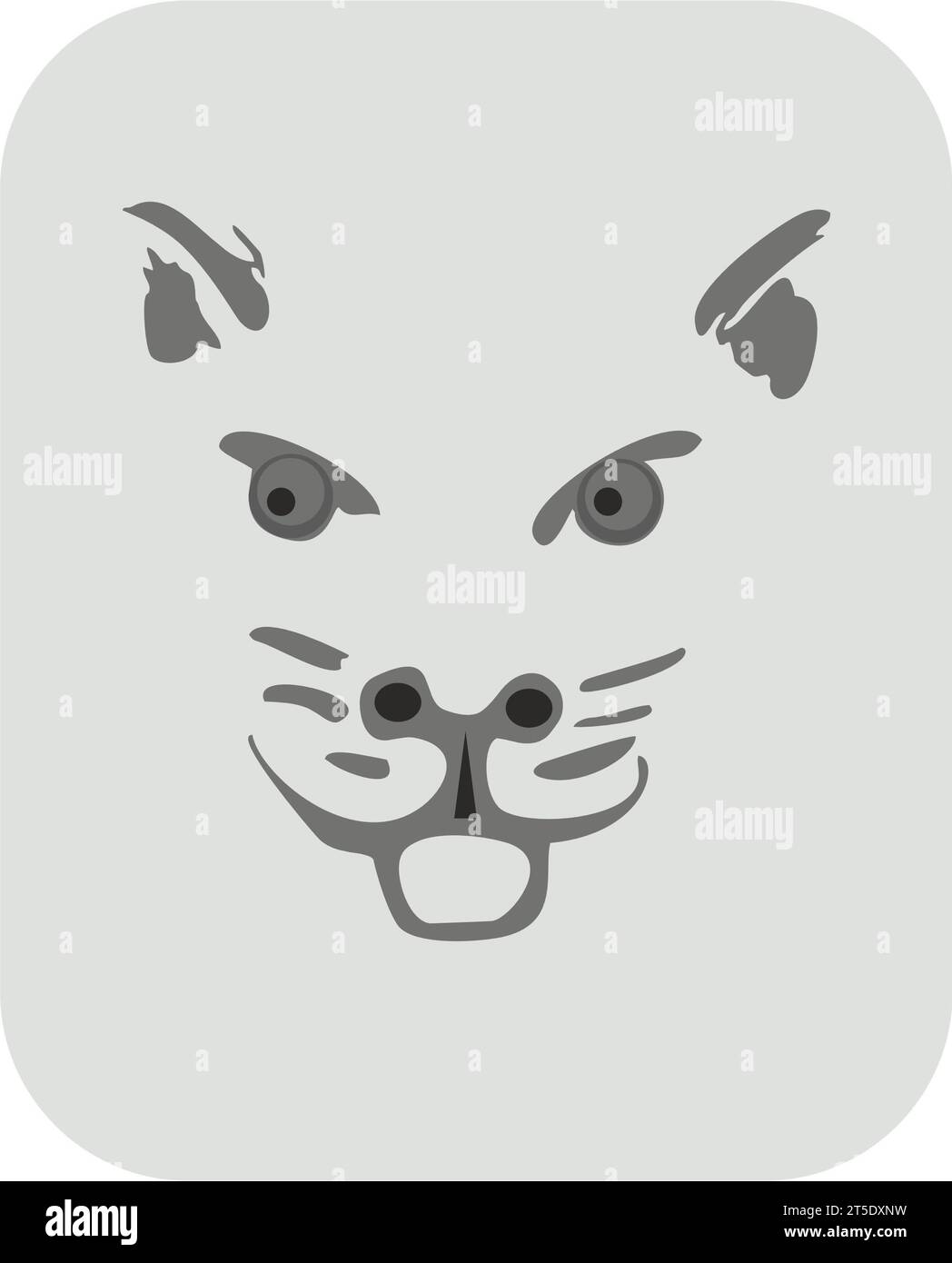 Cat head icon on a gray background for emblems or textiles. Happy cat ...