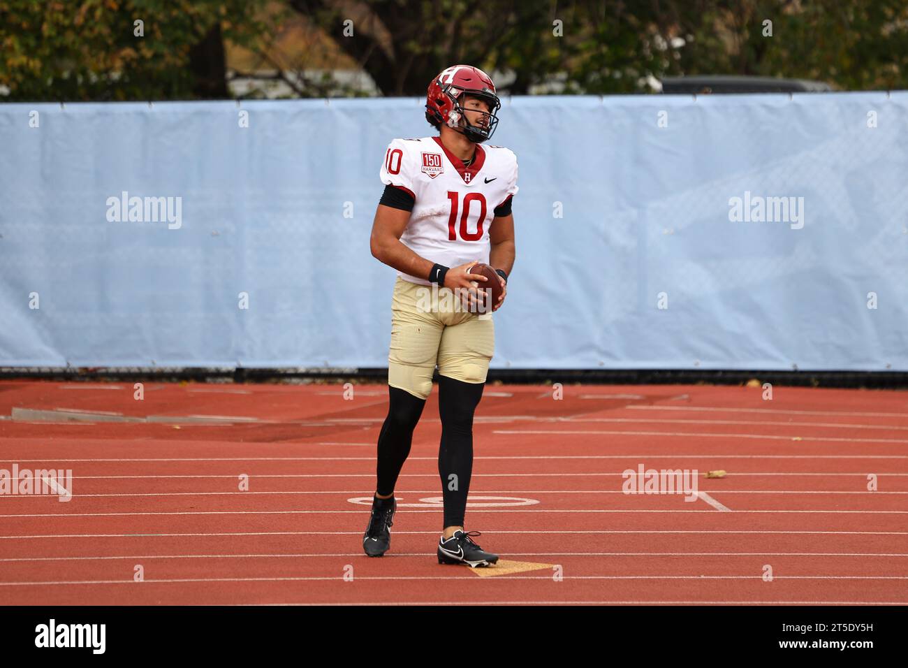 Harvard Crimson quarterback Jaden Craig #10 is congratulated after ...