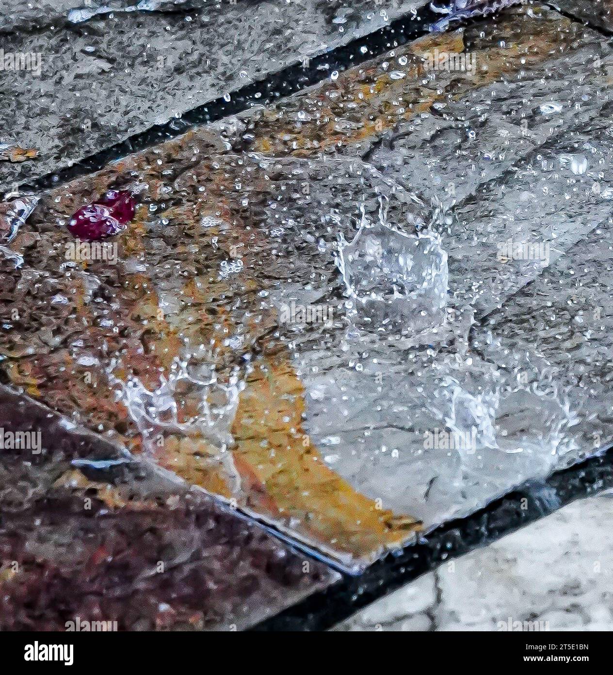 Raindrop splashing ground hi-res stock photography and images - Alamy