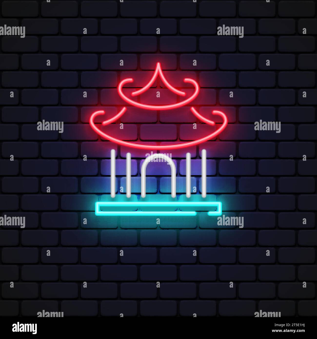Chinese house neon, great design for any purposes. Vector illustration ...