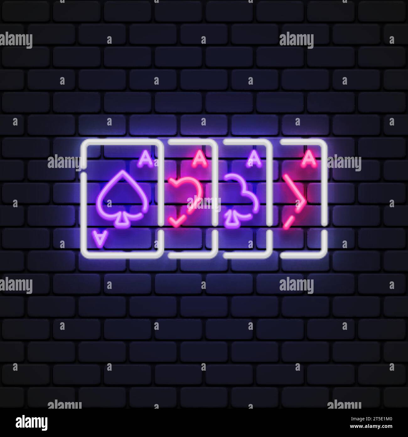Card game neon, great design for any purposes. Vector illustration ...