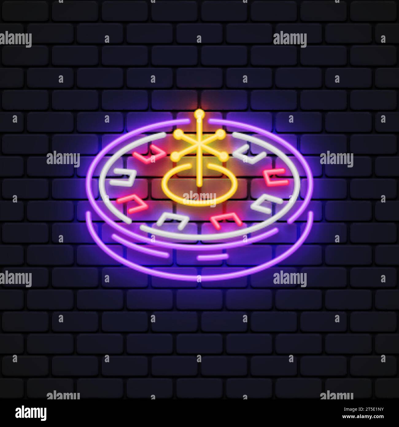 Roulette casino neon on black background for web background design ...