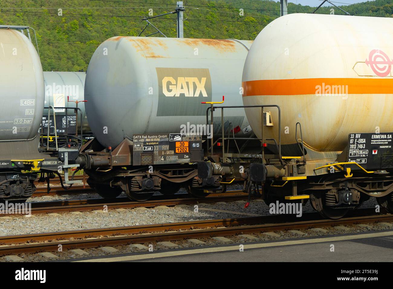 Copsa Mica, Romania - October 09, 2023: Tank container of the global ...