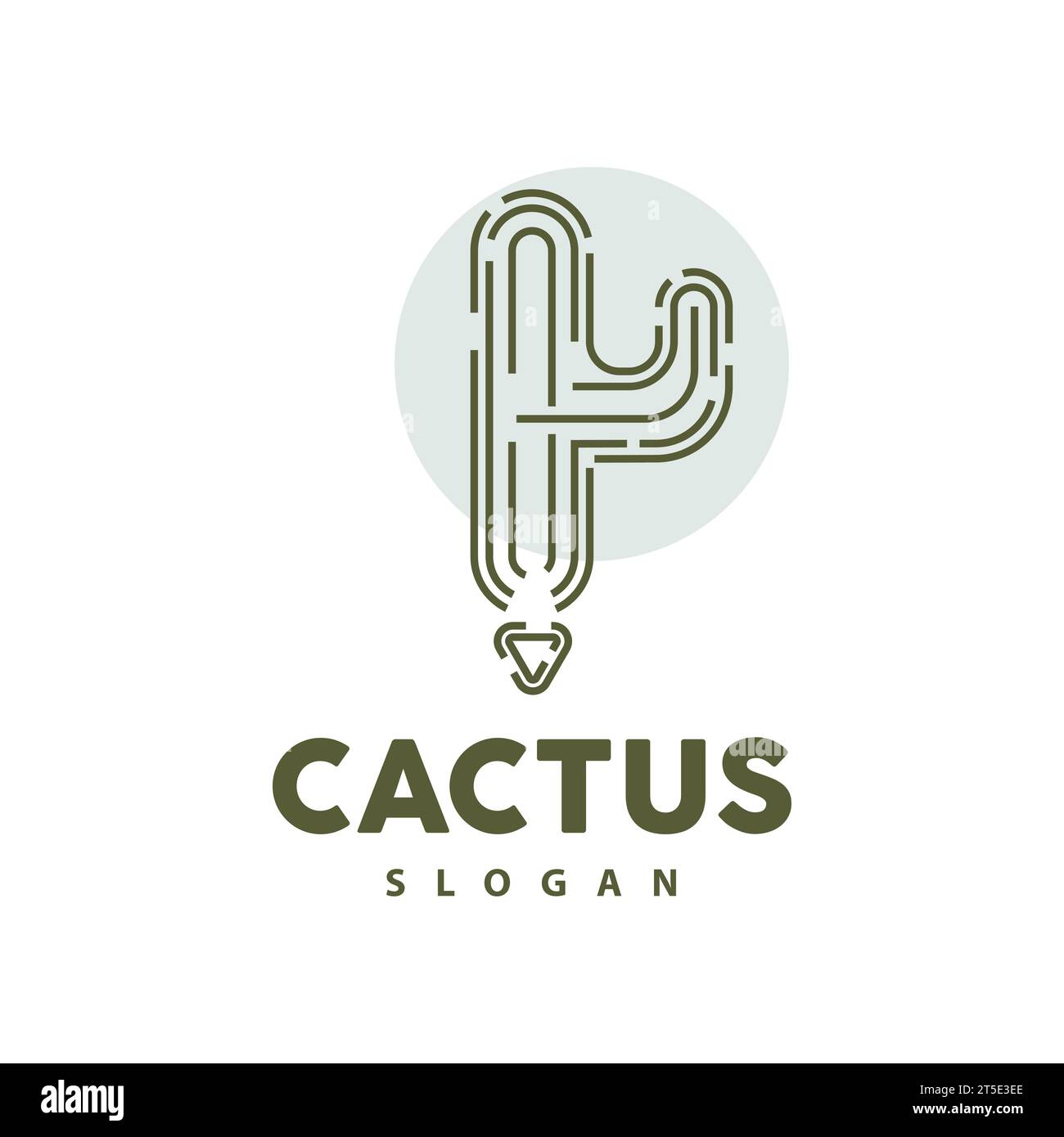 Cactus Logo, Desert Green Plant Vector, Simple Design Elegant Line ...