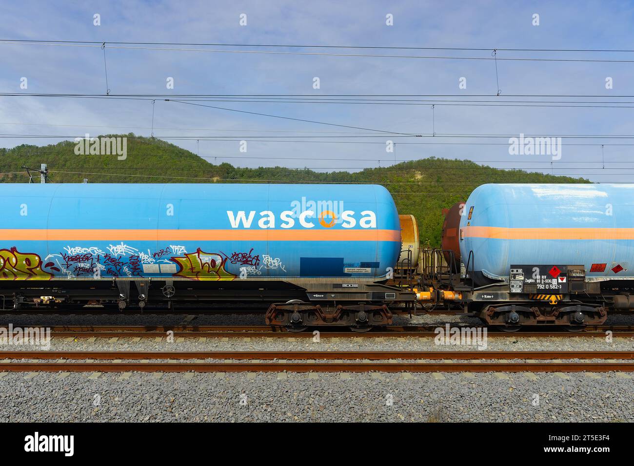 Copsa Mica, Romania - October 09, 2023: Tank container of international ...
