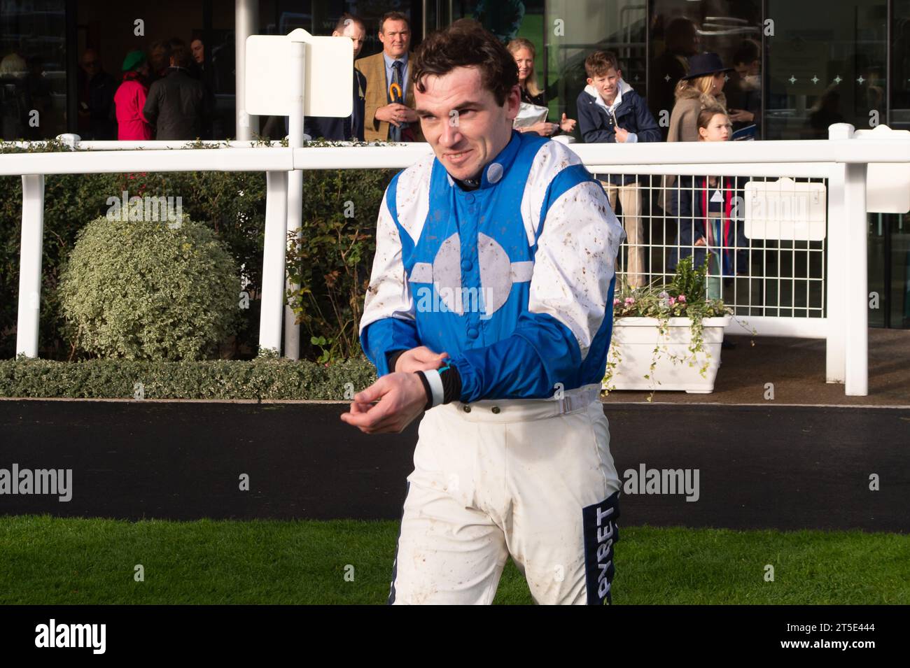Ascot, Berkshire, UK. 4th November, 2023. Jockey Jonathan Burke winner ...
