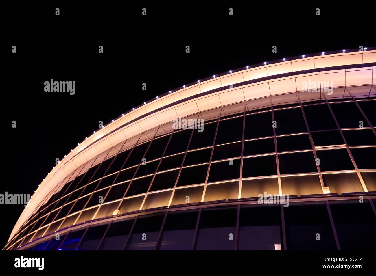 Glass curtain wall lighting landscape Stock Photo - Alamy