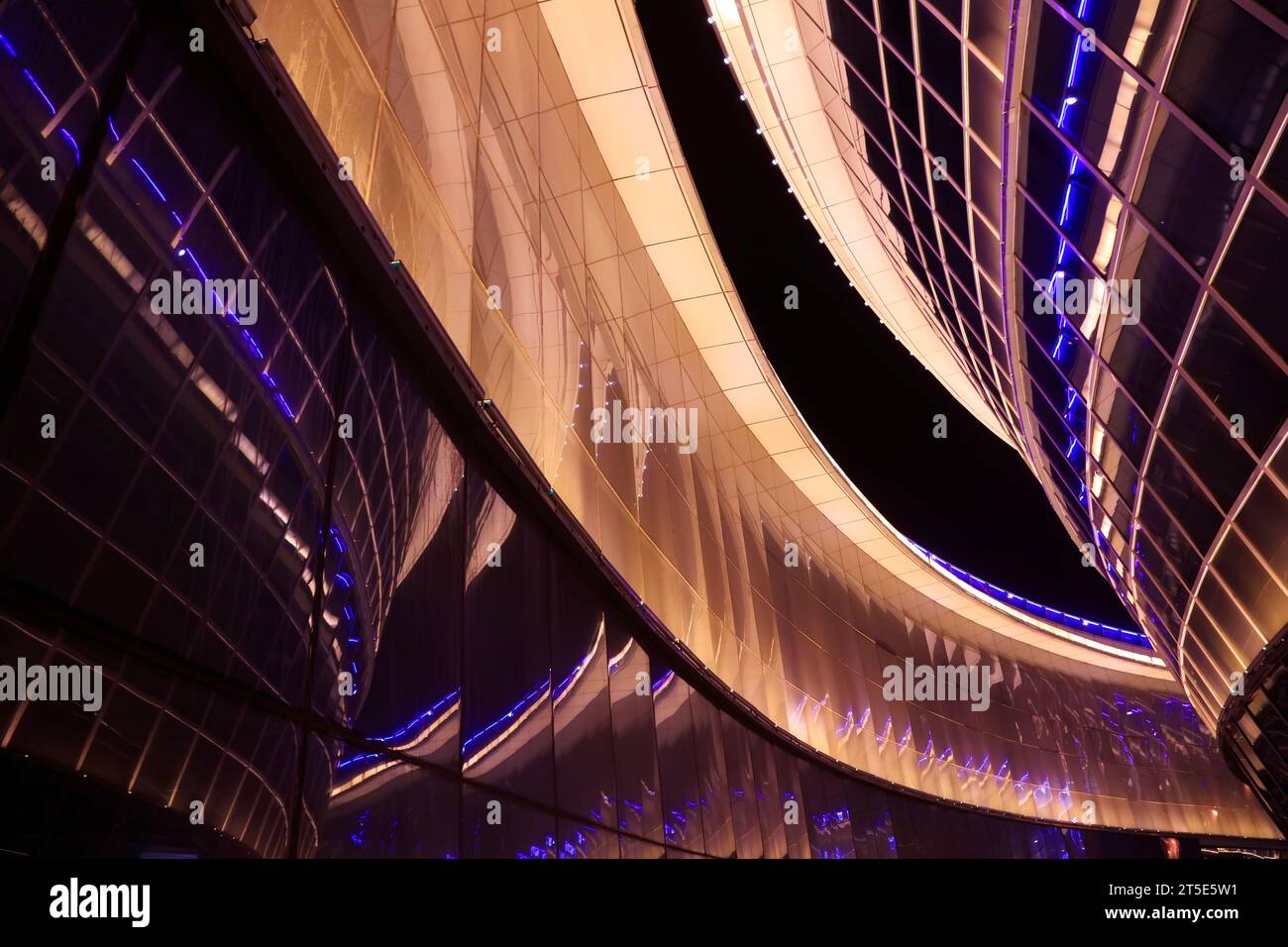 Glass curtain wall lighting landscape Stock Photo - Alamy