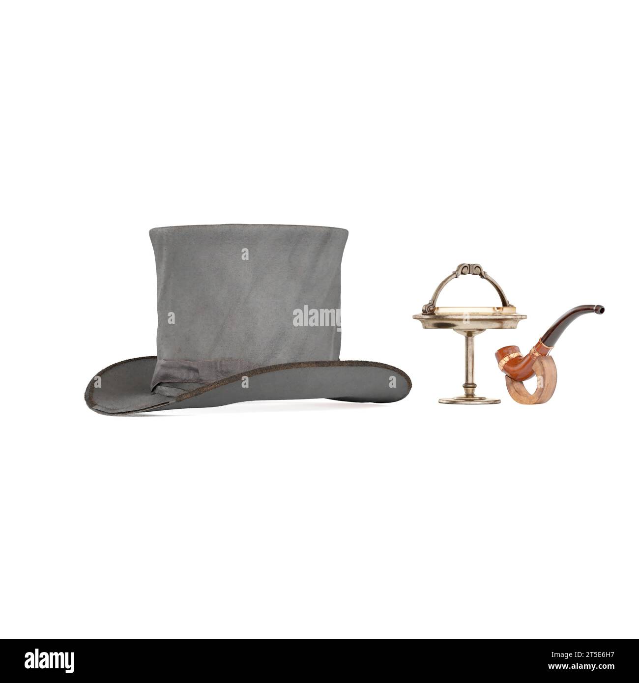 A 3D of a top hat with a pipe holder Stock Photo - Alamy