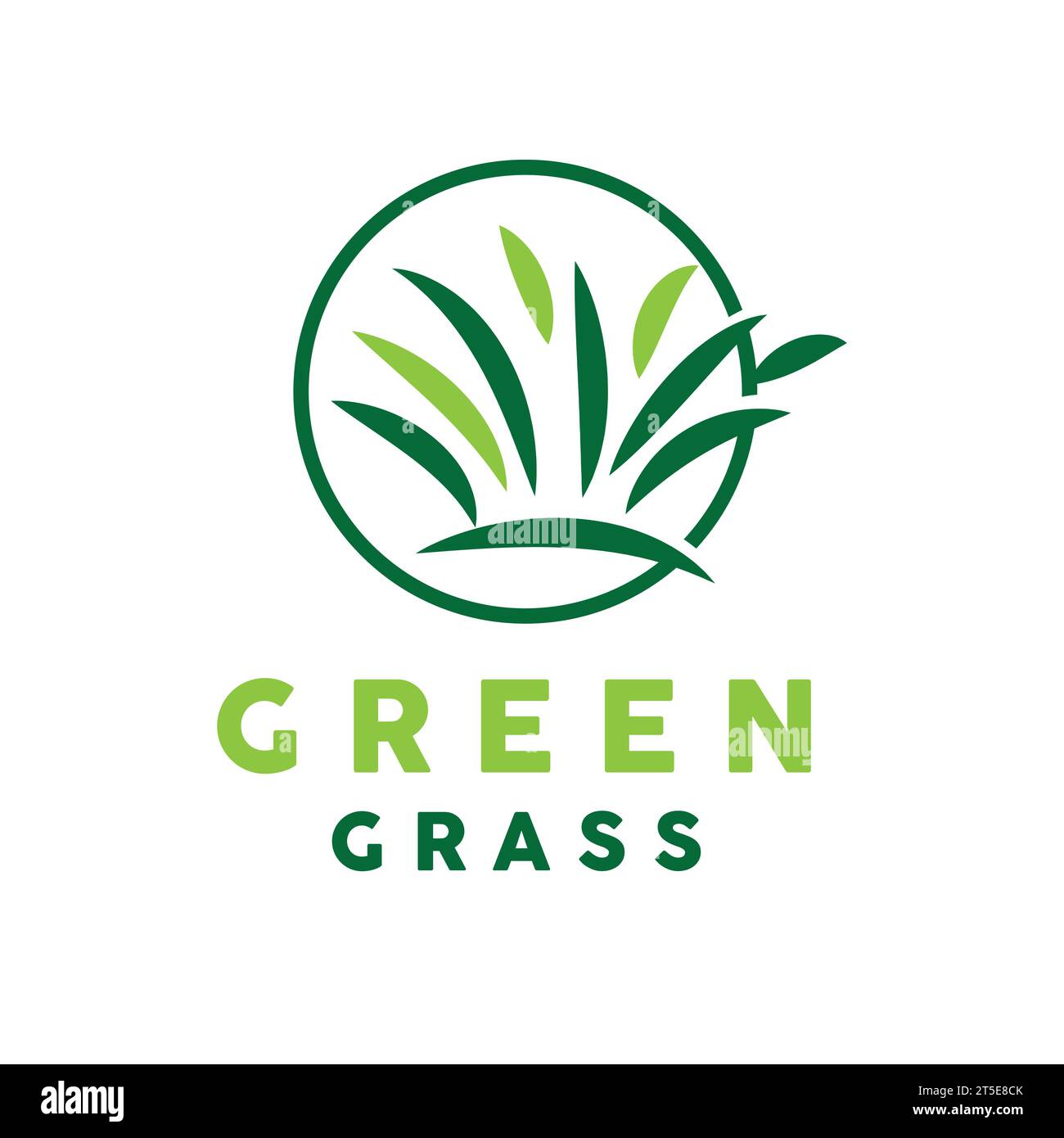 Green Grass Logo, Nature Plant Vector, Agriculture Leaf Simple Design ...