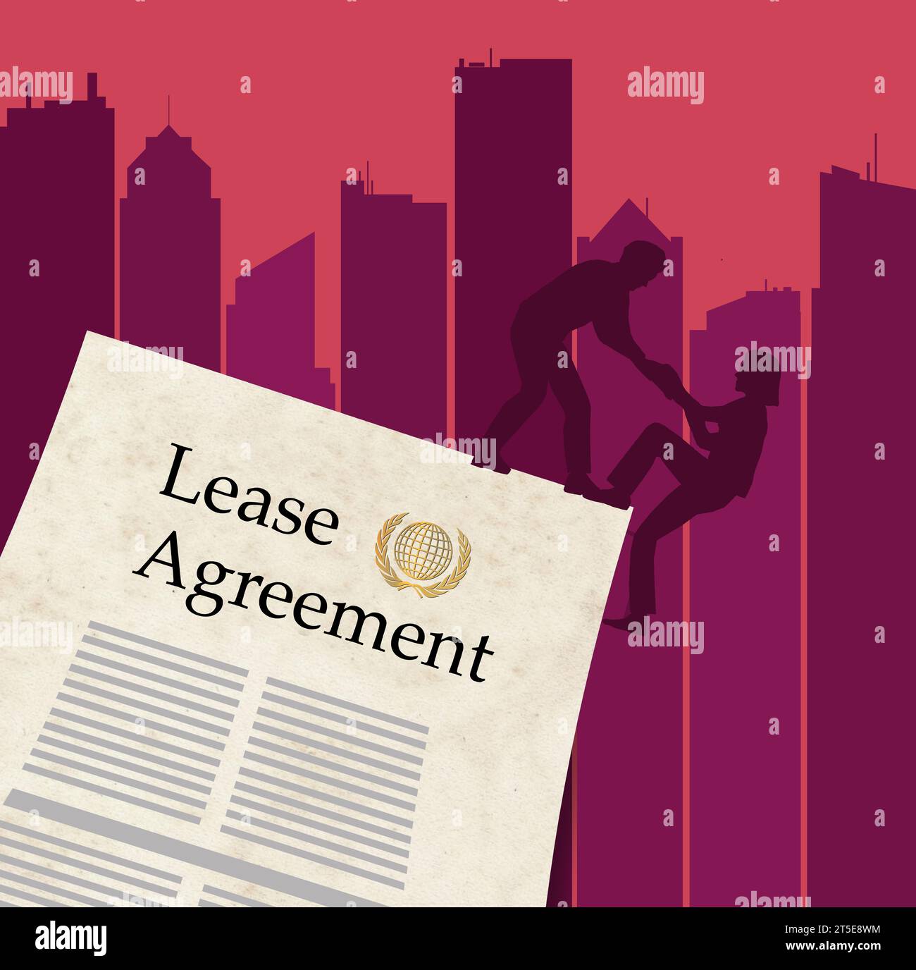 A lease agreement for renting a downtown apartment is seen in front of ...
