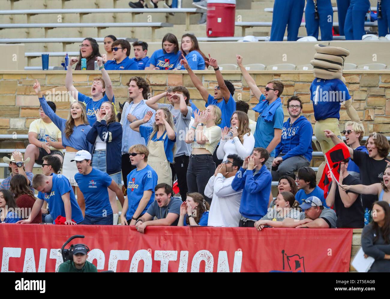 November 04, 2023:.Tulsa Golden Hurricane student section cheers during ...
