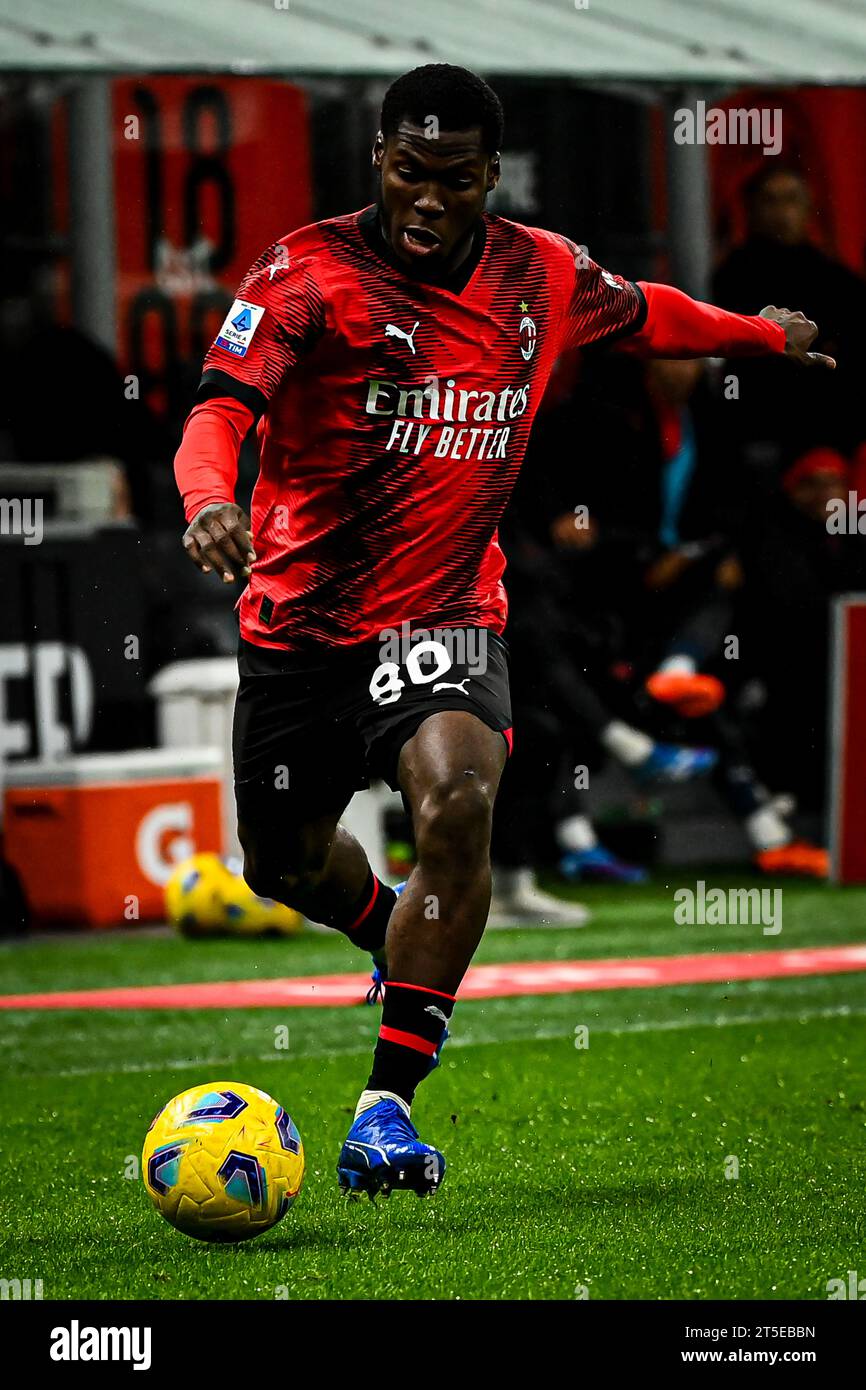 Milan, Italy. 04th Nov, 2023. Yunus Musah of AC Milan in action during the Italian Serie A ...