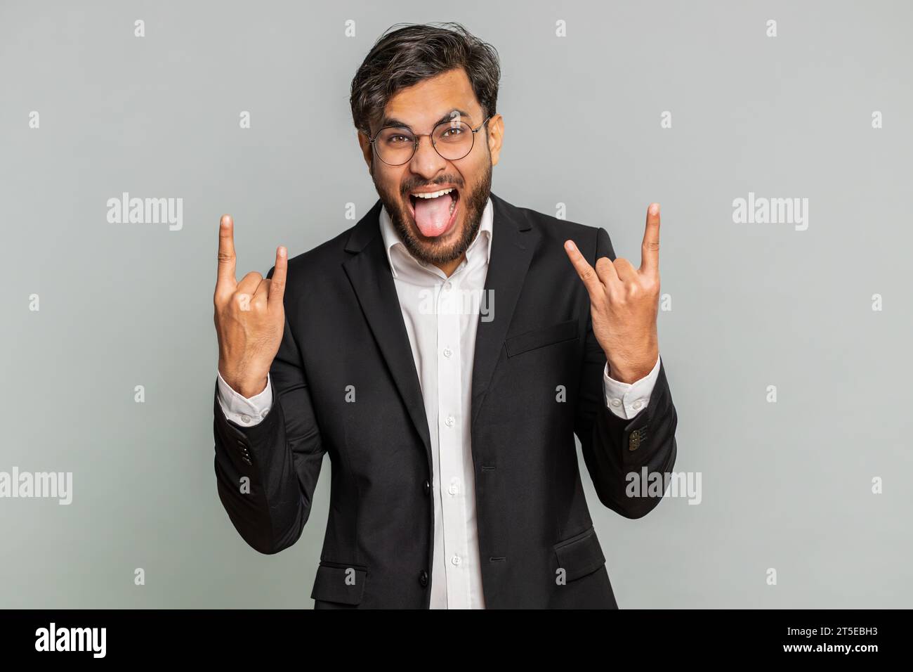 Overjoyed businessman showing win hi-res stock photography and images ...
