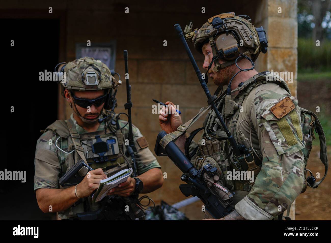 U.S. Airmen discuss mission objectives alongside Soldiers assigned to ...