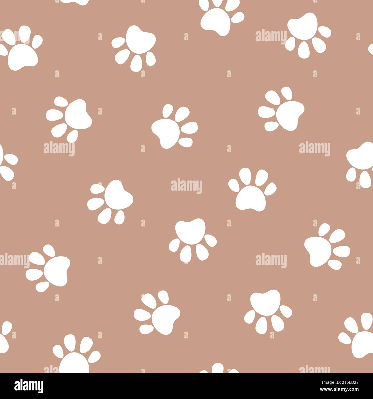 Cute seamless pet paw pattern. Cat or dog footprint background. Vector ...