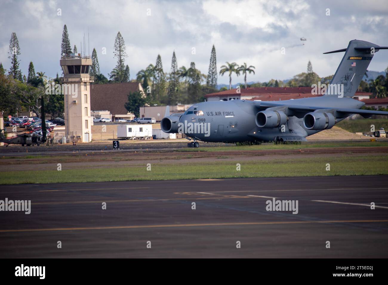 U.S. Air Force C-130, flies into Wheeler Army Airfield, Hawaii, Nov. 3 ...