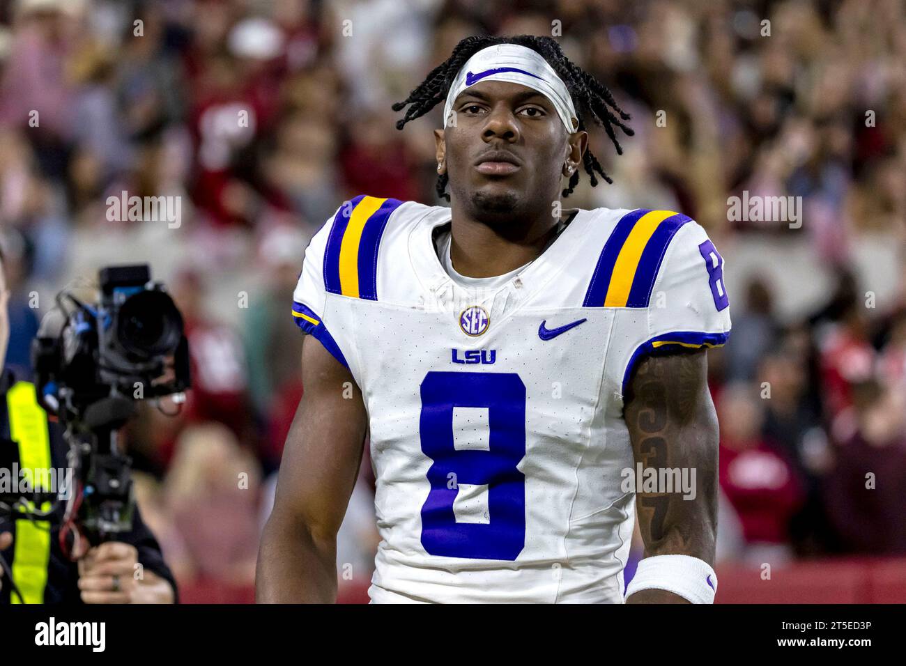 LSU wide receiver Malik Nabers jogs off the field after his touchdown ...