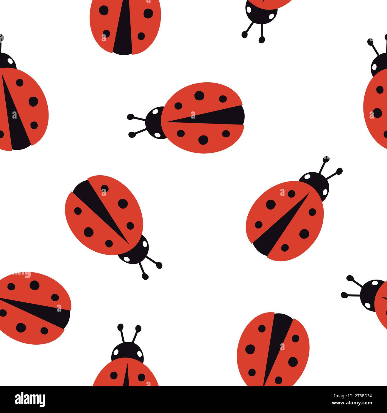 Seamless pattern with ladybug. Vector illustration isolated on white ...