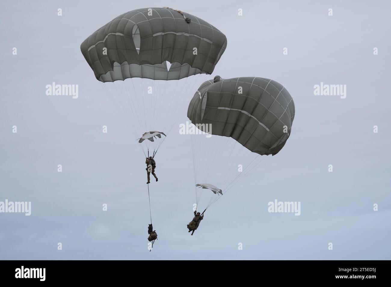 U.S. Army paratroopers with the 1st Battalion, 501st Parachute Infantry ...