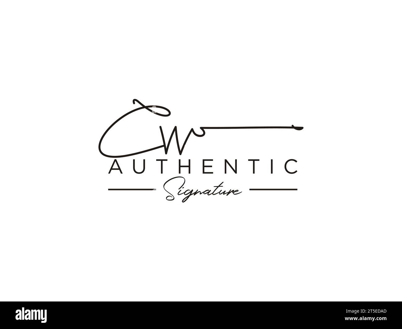 CW Signature Logo Template Vector Stock Vector Image & Art - Alamy