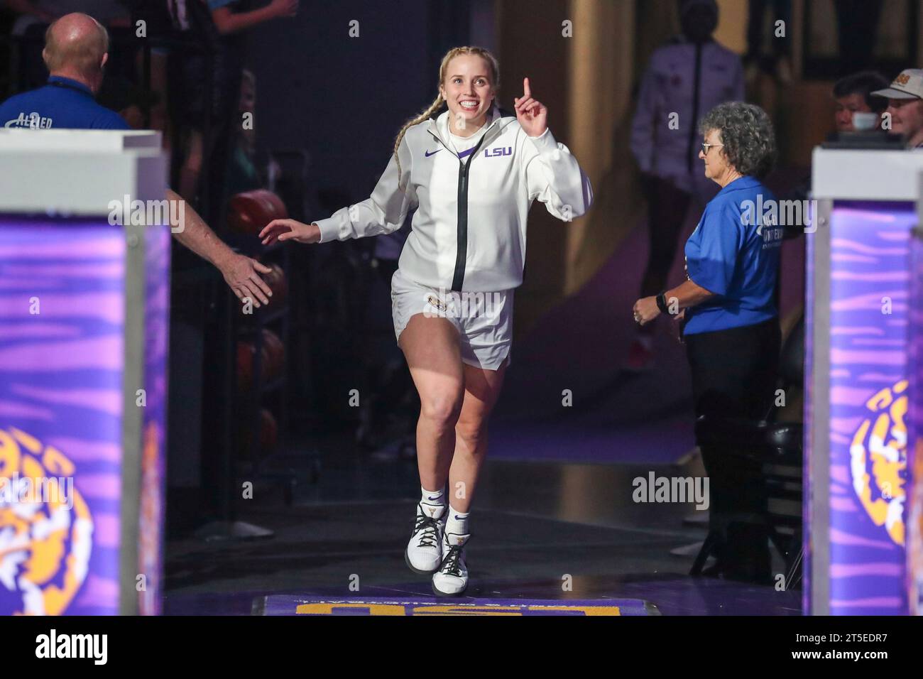 November 01, 2023: LSU's Hailey Van Lith (11) is introduced to the ...