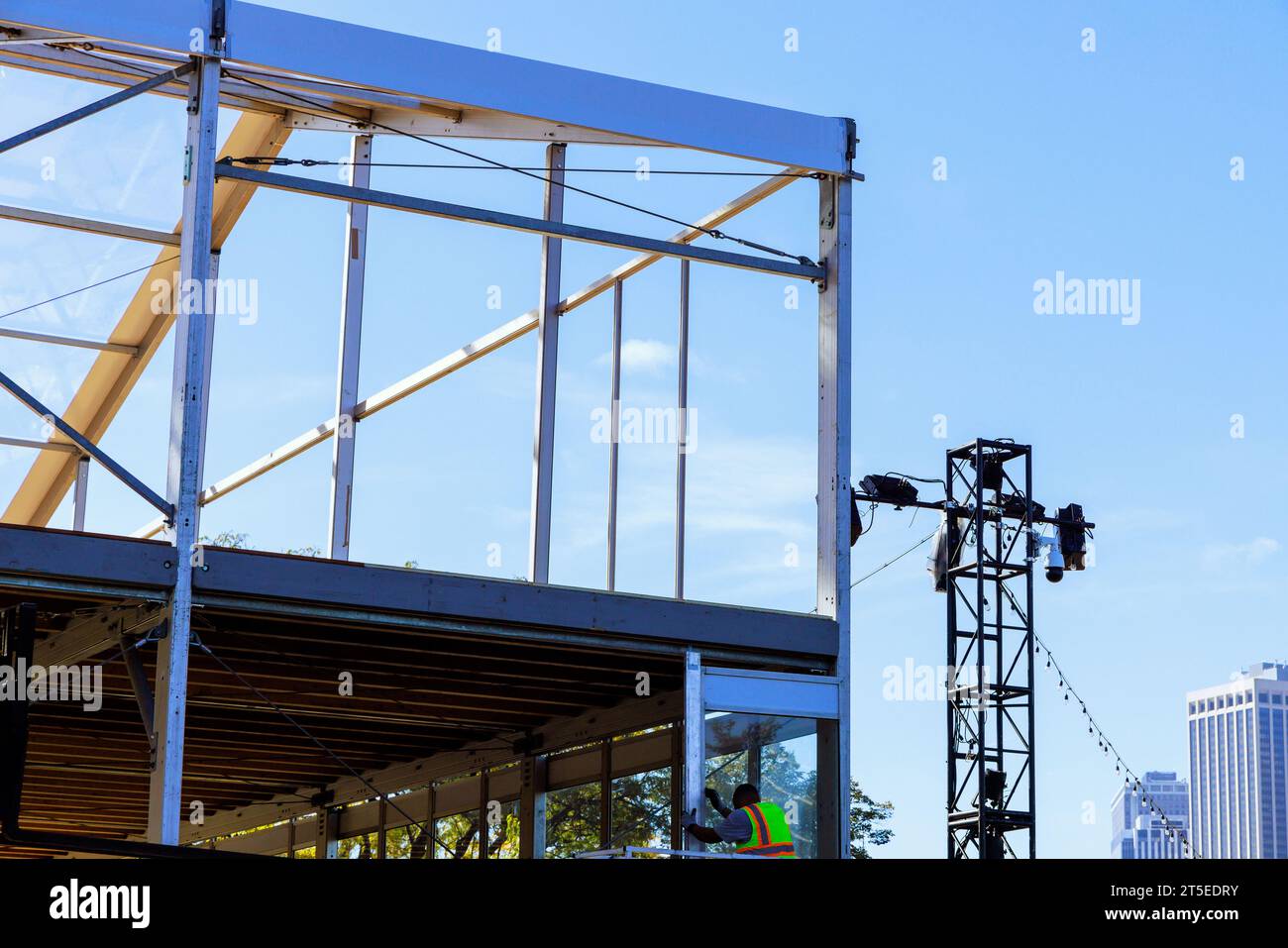 Under construction is an industrial commercial building made up of ...