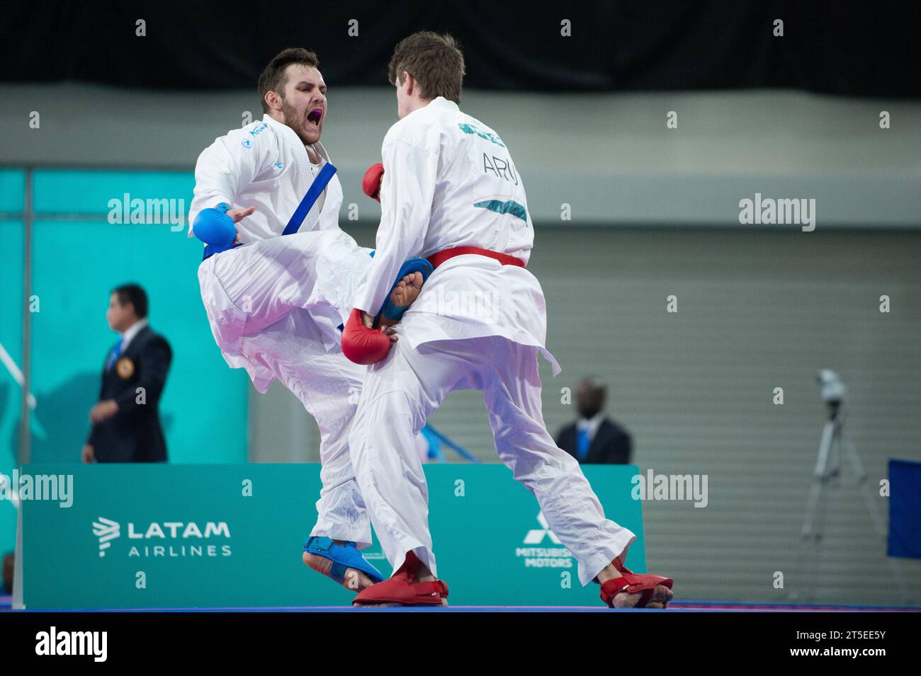 Santiago, Chile. 04th Nov, 2023. Giovani Salgado, Karate athlete, in a ...