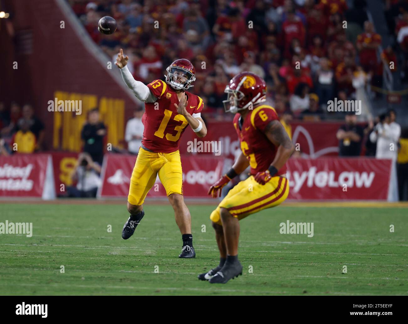 November 4, 2023 USC Trojans quarterback Caleb Williams #13 throws a ...