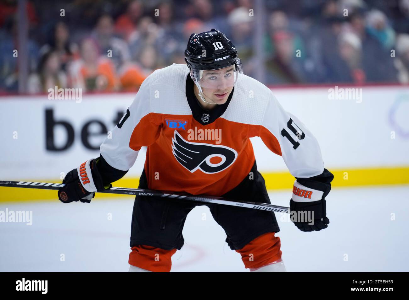 Philadelphia Flyers' Bobby Brink plays during an NHL hockey game ...