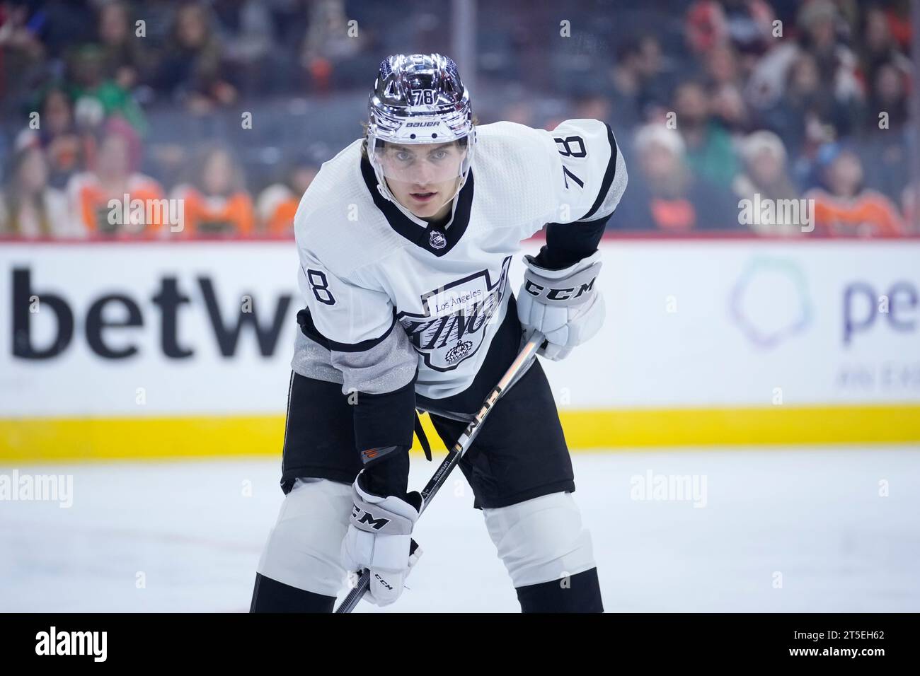 Los Angeles Kings' Alex Laferriere plays during an NHL hockey game ...