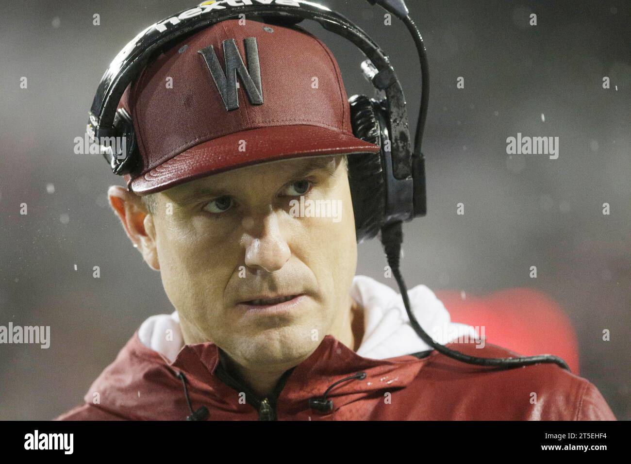 Washington State head coach Jake Dickert stands on the sideline during ...