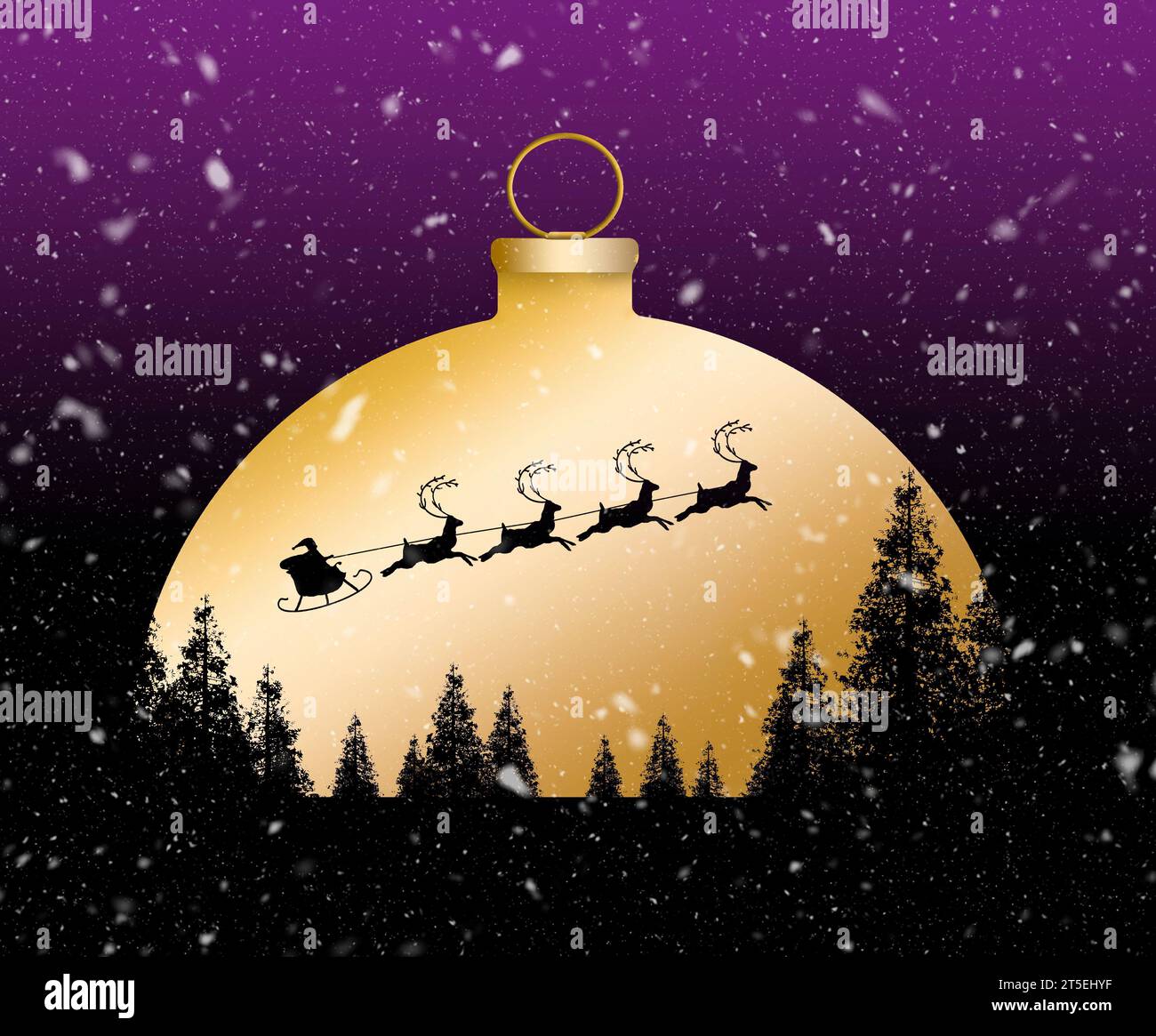 Reindeer sleigh fly hi-res stock photography and images - Alamy