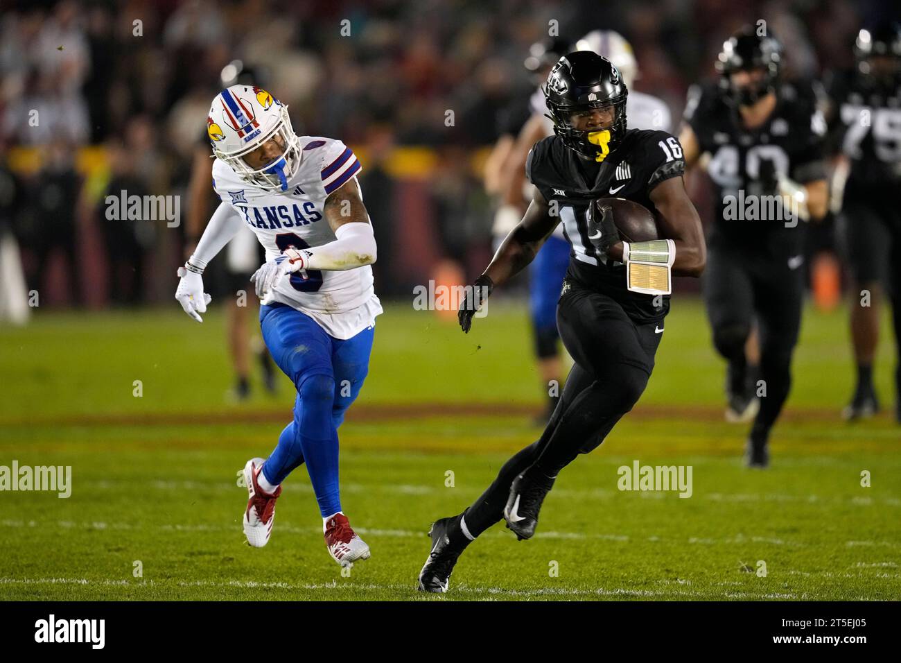 Iowa State wide receiver Daniel Jackson (16) runs from Kansas ...