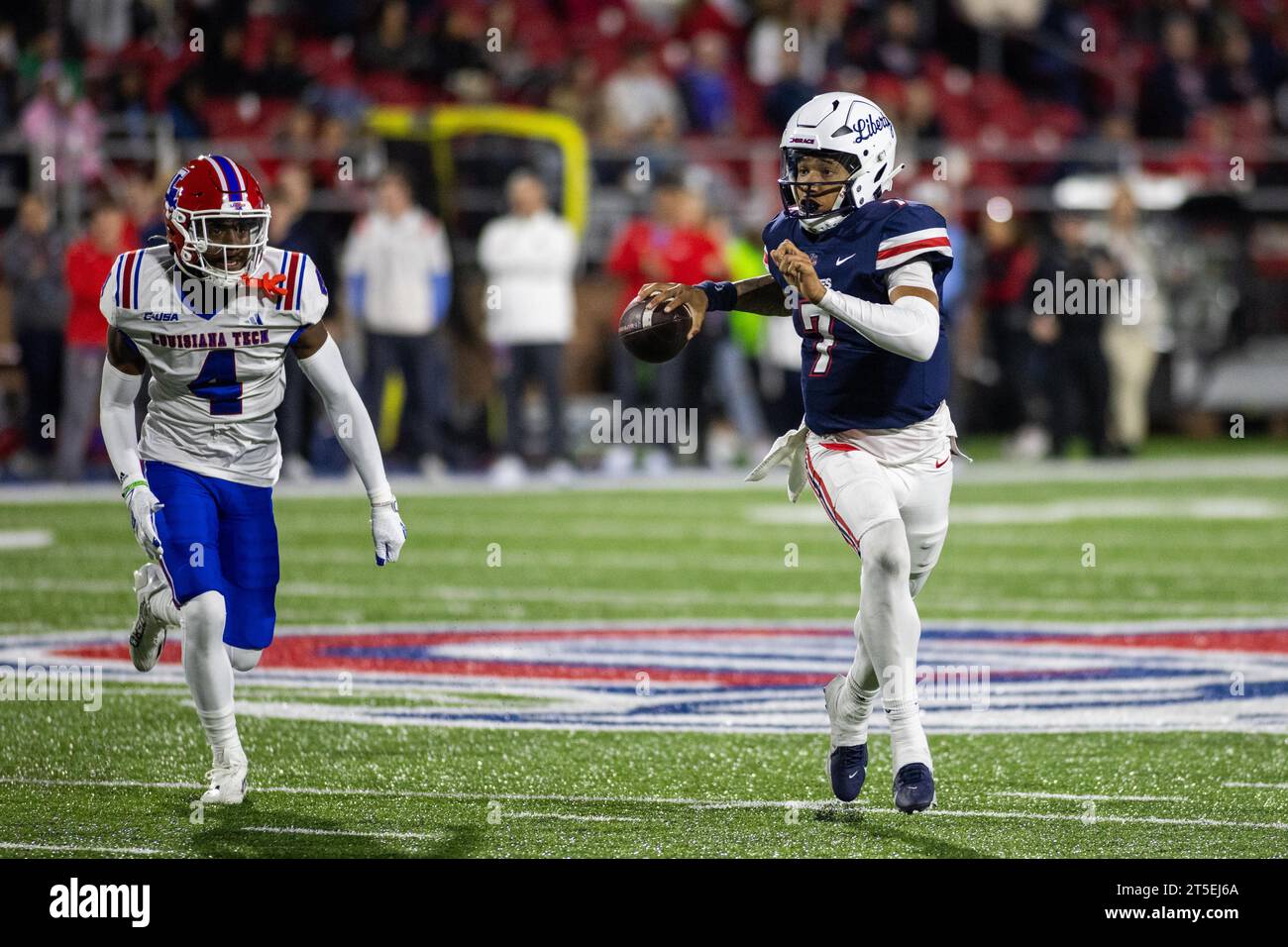 Lynchburg, VA, USA. 3rd Nov, 2023. Liberty Flames quarterback Kaidon ...