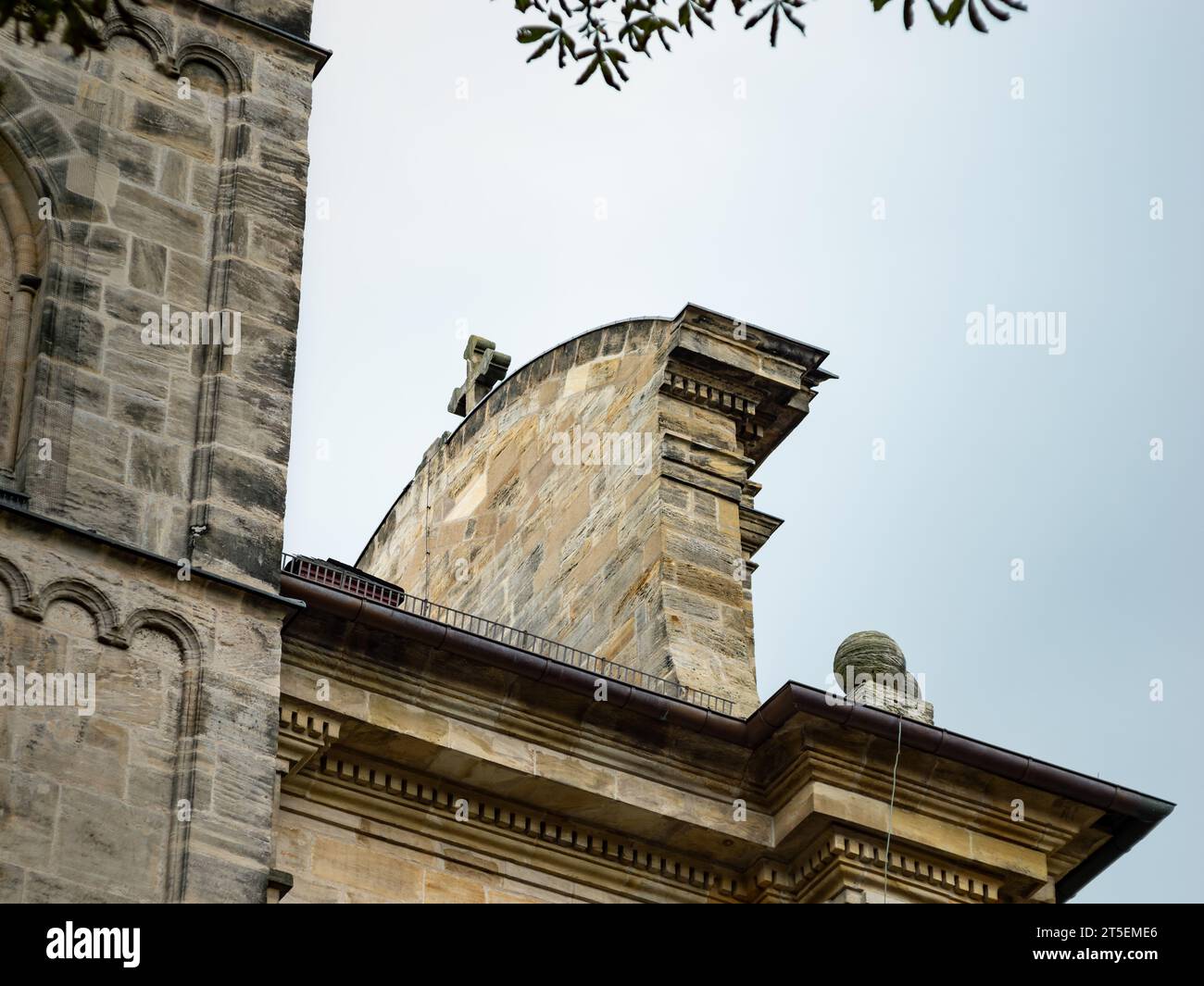 Architecture detail of a church building out of sandstone material ...