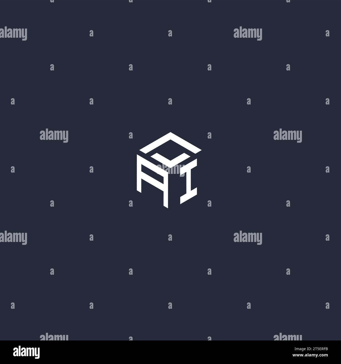 AI initial hexagon logo design inspiration Stock Vector Image & Art - Alamy