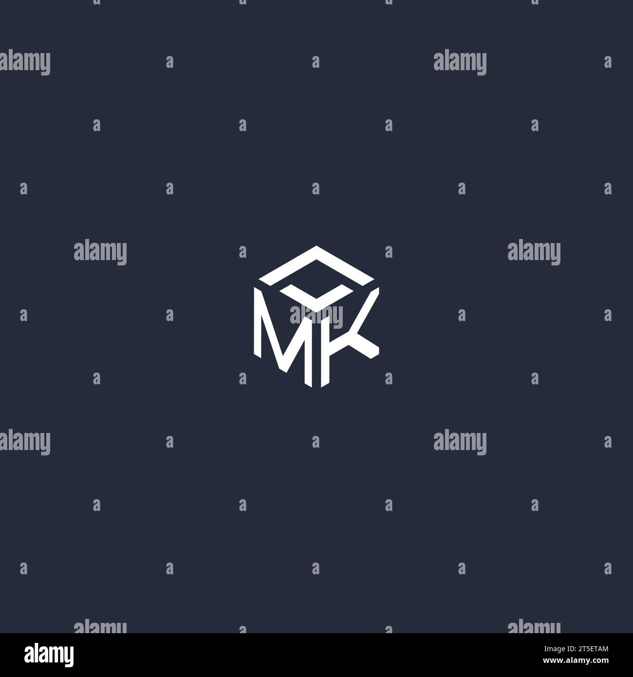 Mk minimal logo design Stock Vector Images - Alamy