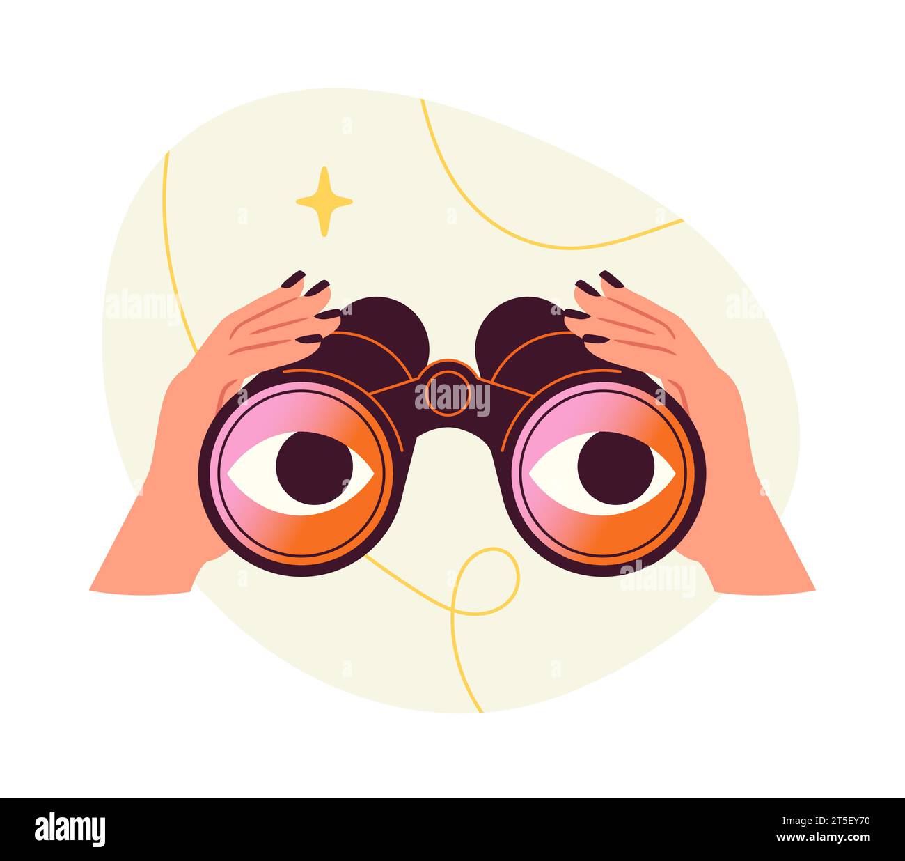 Hands with binocular vector Stock Vector Image & Art - Alamy