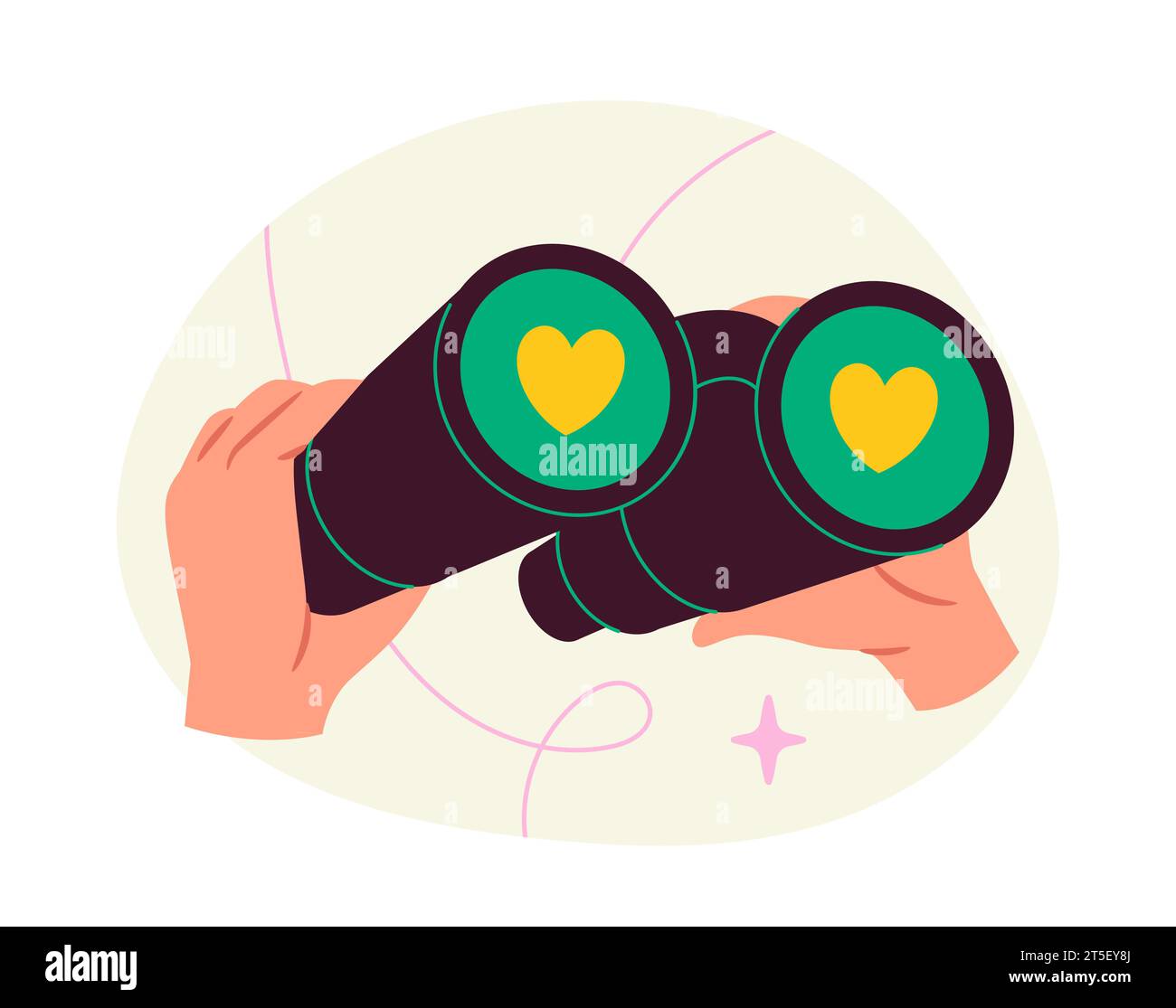 Hands with binocular vector Stock Vector Image & Art - Alamy