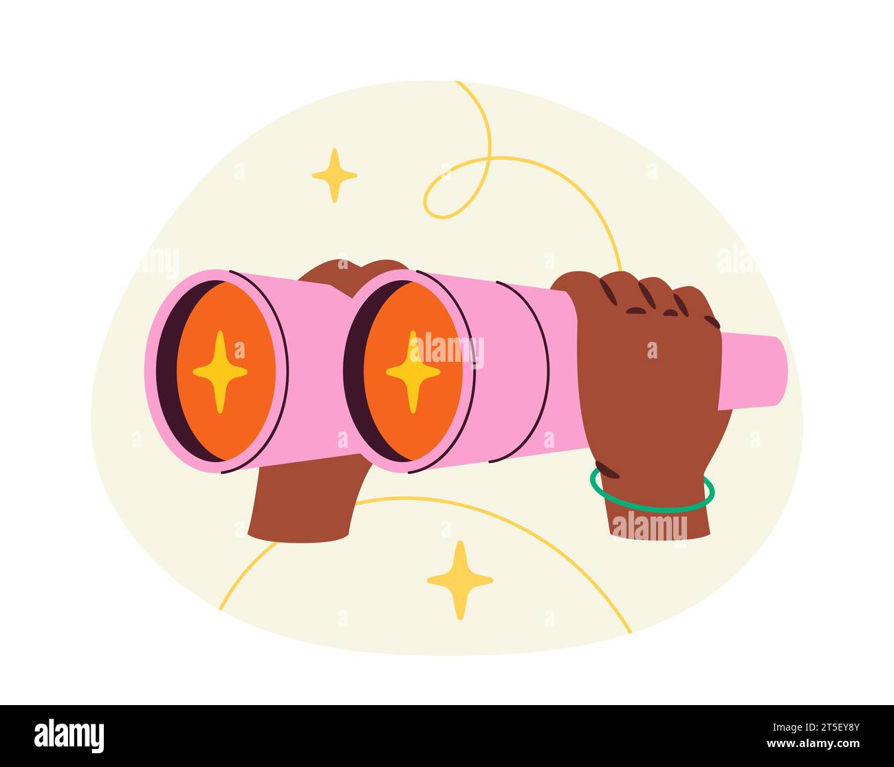 Hands with binocular vector Stock Vector Image & Art - Alamy