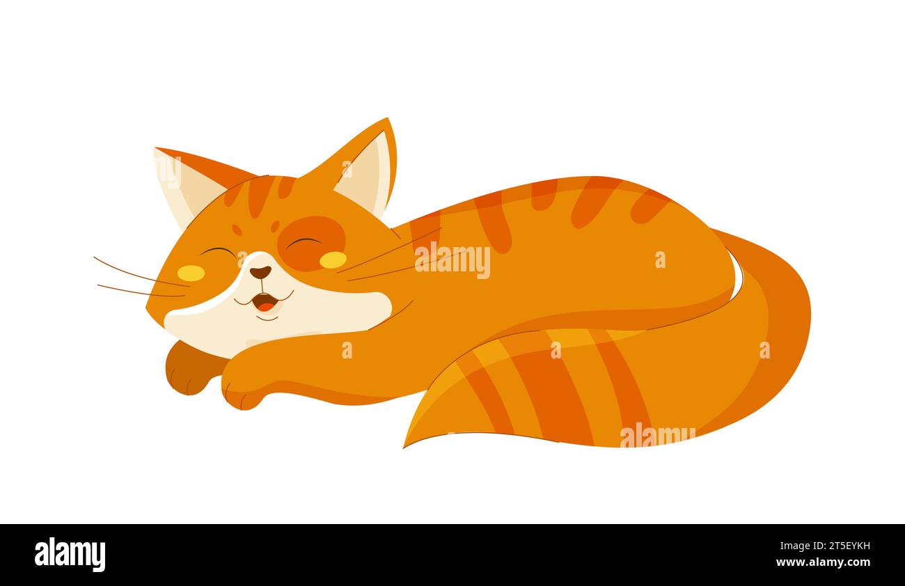 Cute Orange Cat Vector Stock Vector Image And Art Alamy